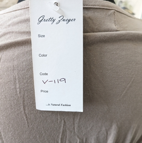 Gretty Zueger | Tops | Gretty Zueger Nwt Tan Medium | Poshmark